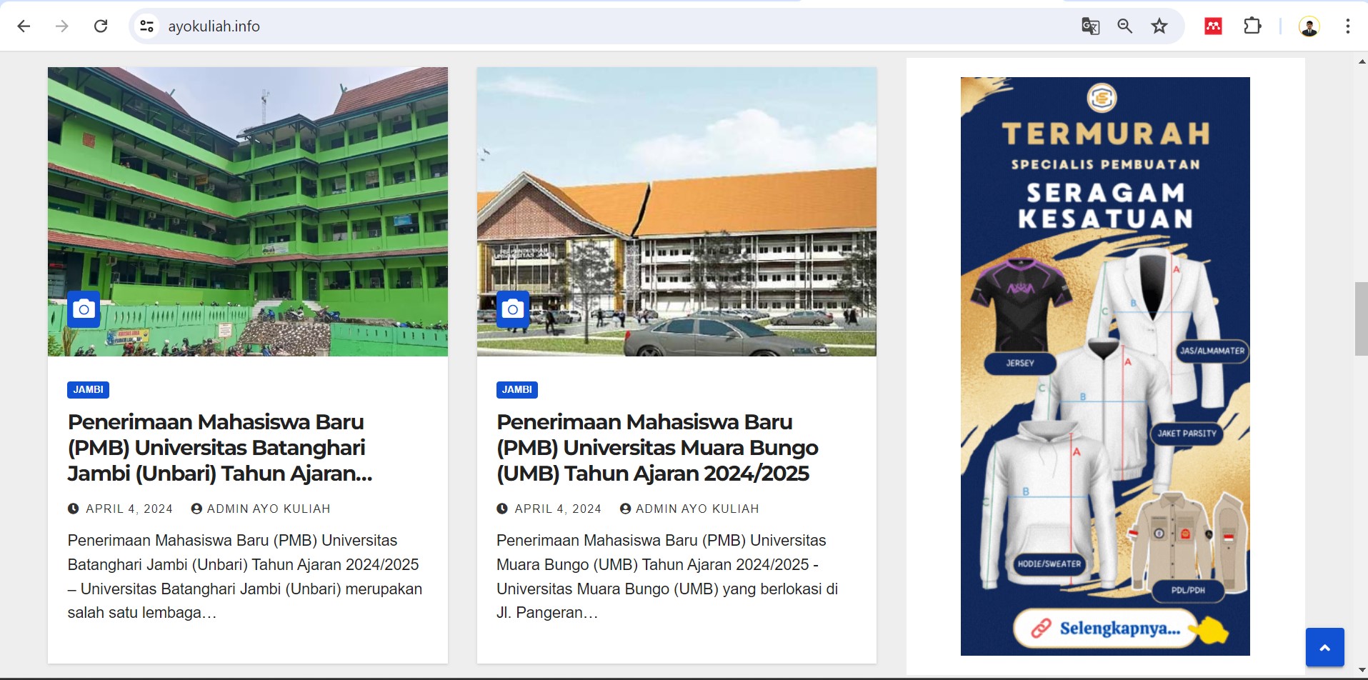 Kerjasama Pasang Iklan Banner - Informasi Penerimaan Mahasiswa Baru ...